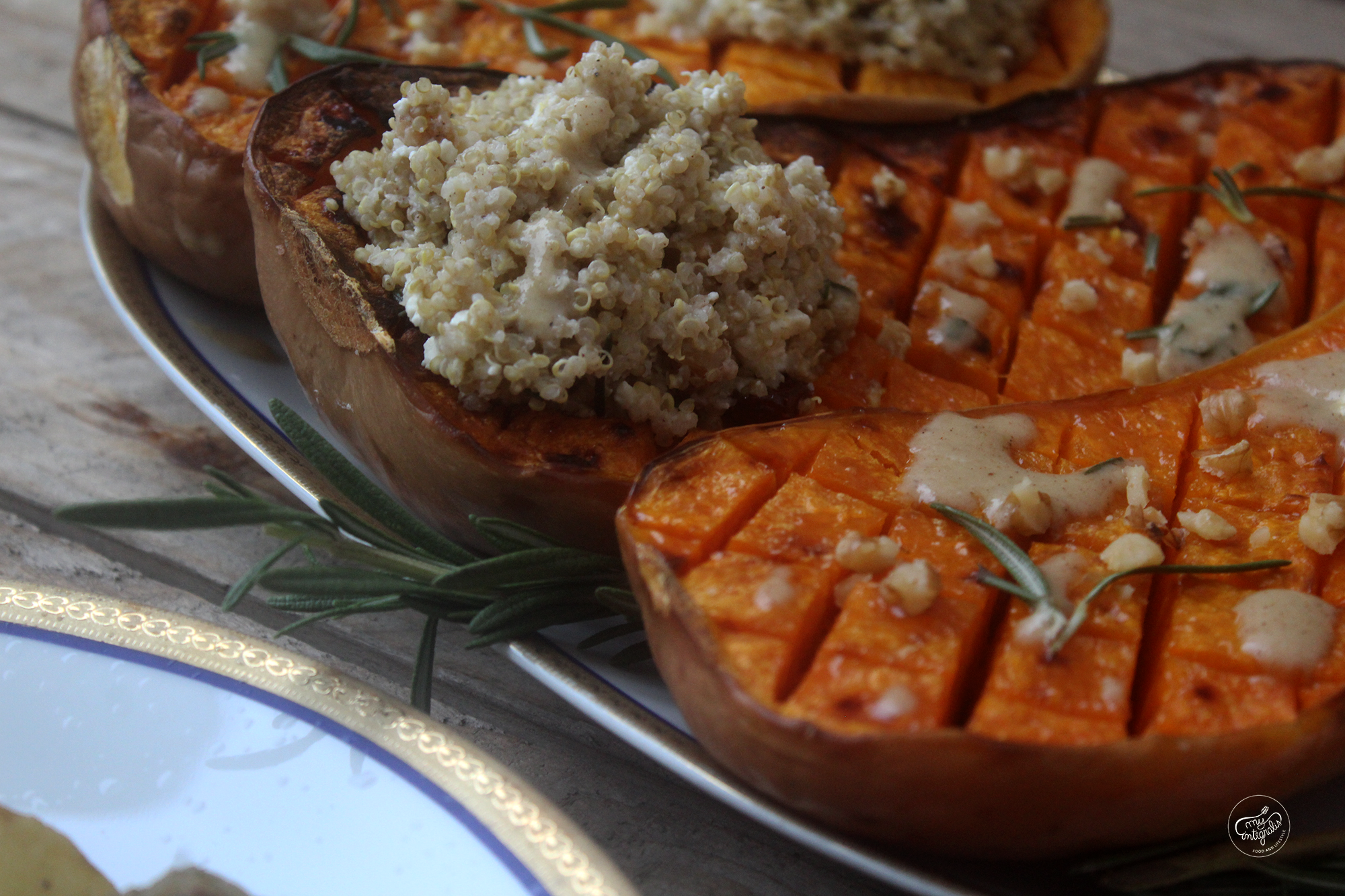 abóbora assada com quinoa - myintegralis
